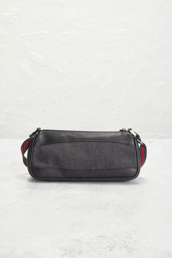 Gucci Denim Pochette Shoulder Bag - Black