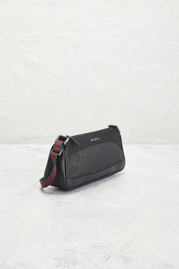 Gucci Denim Pochette Shoulder Bag - Black