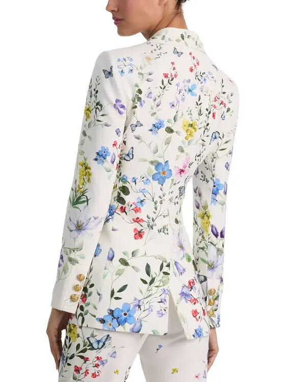Alice + Olivia Breann Long Fitted Blazer - Twisted Vines Combo