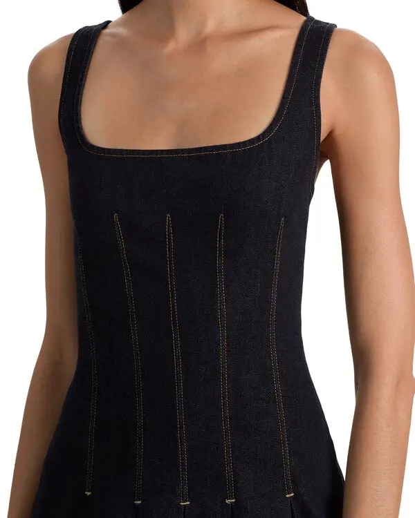 Alice + Olivia Hollis Flared Denim Dress