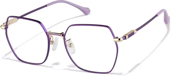 Zenni Vintage Geometric Full Rim Eyeglasses - Eggplant