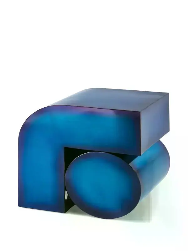 POLSPOTTEN Metallic Geometric Side Table - Blue