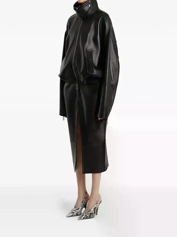 Khaite Hammett Nappa Leather Bomber Jacket