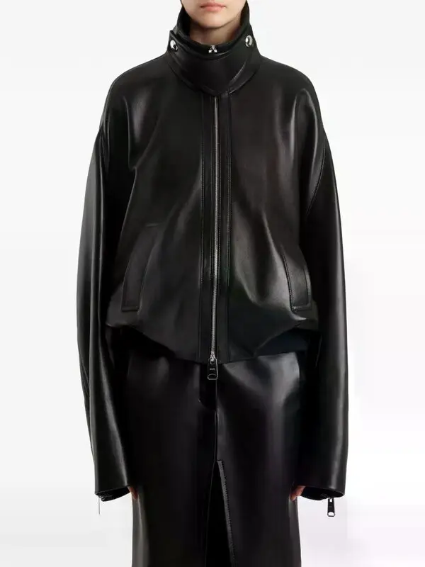 Khaite Hammett Nappa Leather Bomber Jacket
