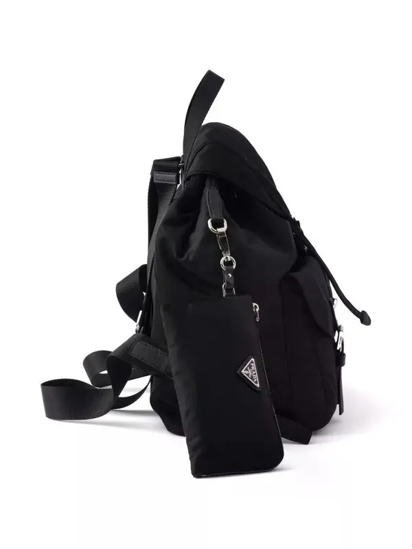 Prada Re-nylon Backpack With Saffiano Leather Accents - Black