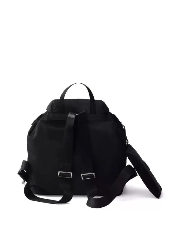 Prada Re-nylon Backpack With Saffiano Leather Accents - Black