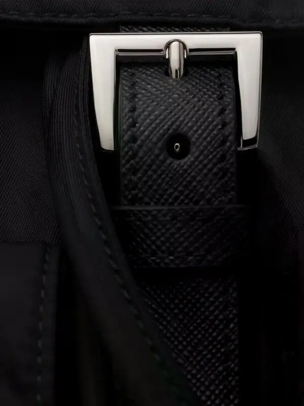 Prada Re-nylon Backpack With Saffiano Leather Accents - Black