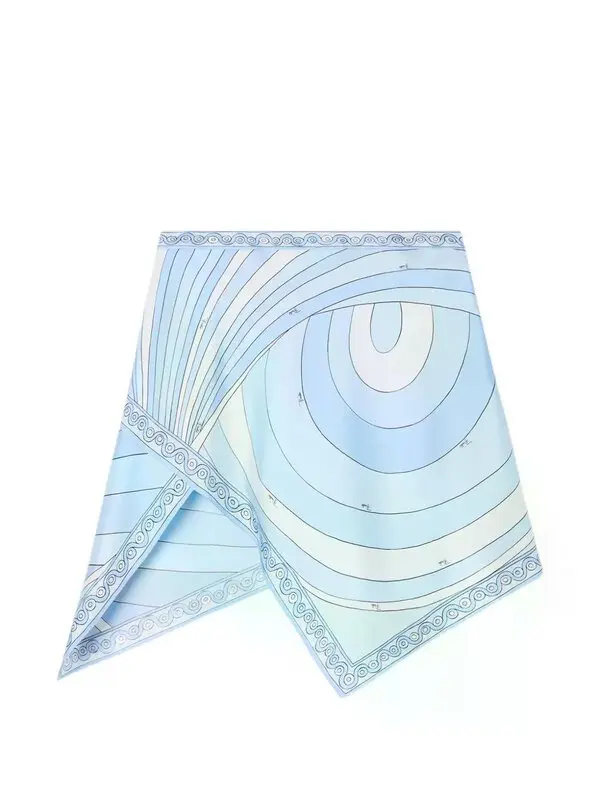 Emilio Pucci Iride-print Silk Scarf Skirt - Blue
