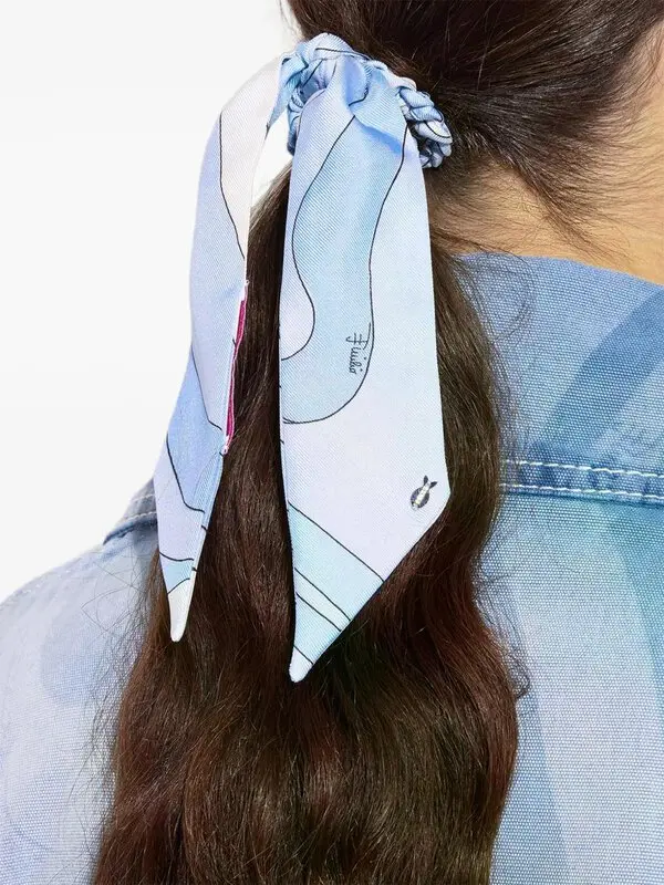 Emilio Pucci Silk Hair Tie With Foulard Detail