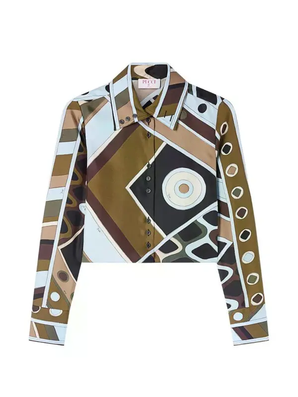 Emilio Pucci Vivara-print Silk Crop Shirt
