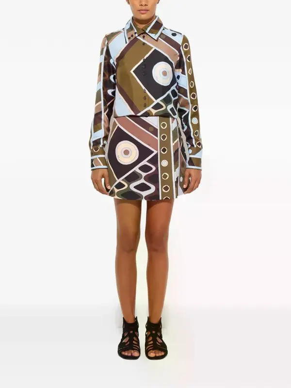 Emilio Pucci Vivara-print Silk Crop Shirt