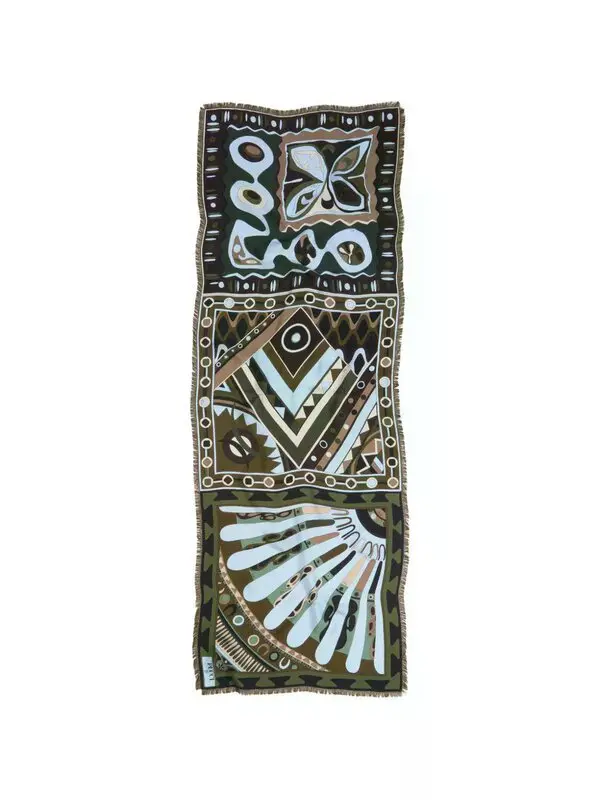 Emilio Pucci Mixed-print Silk Stole - Green