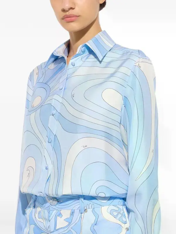 Emilio Pucci Marmo-print Silk Shirt