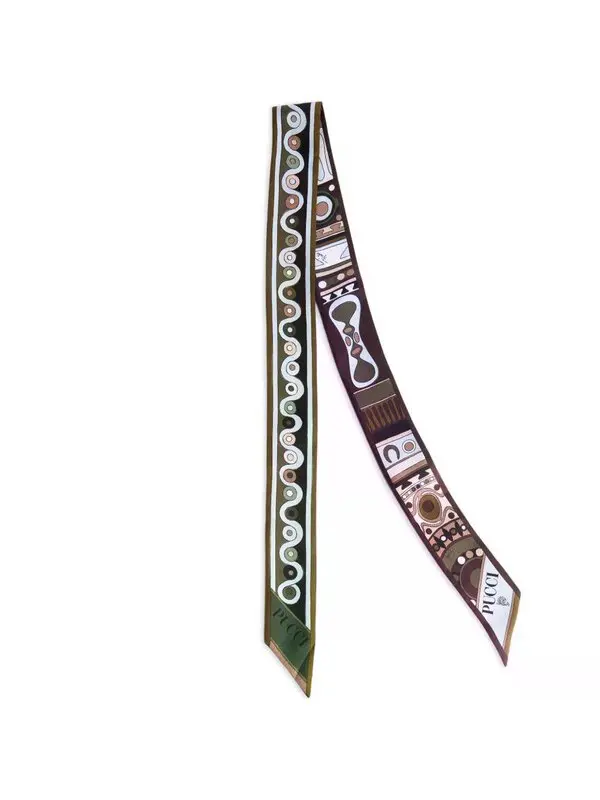 Emilio Pucci Mixed-print Silk Twill Scarf - Brown