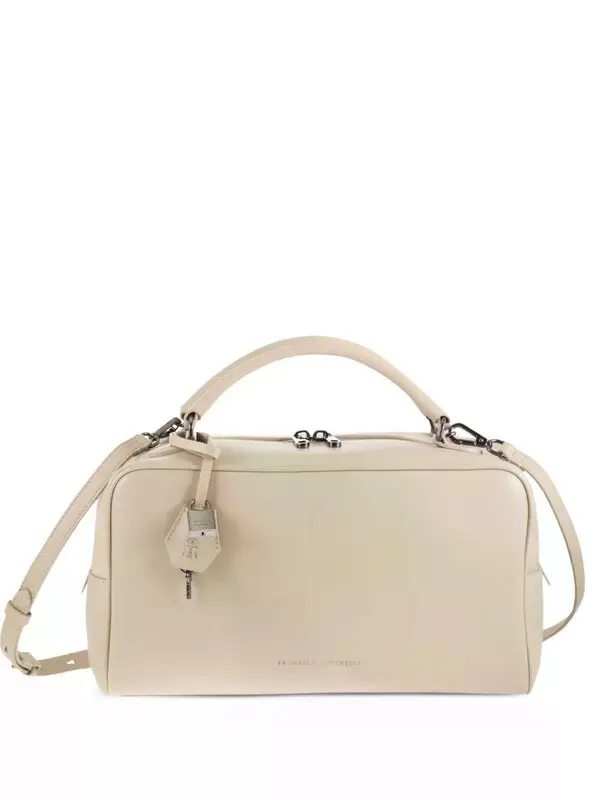 Brunello Cucinelli Padlock Explorer Leather Tote - Neutrals