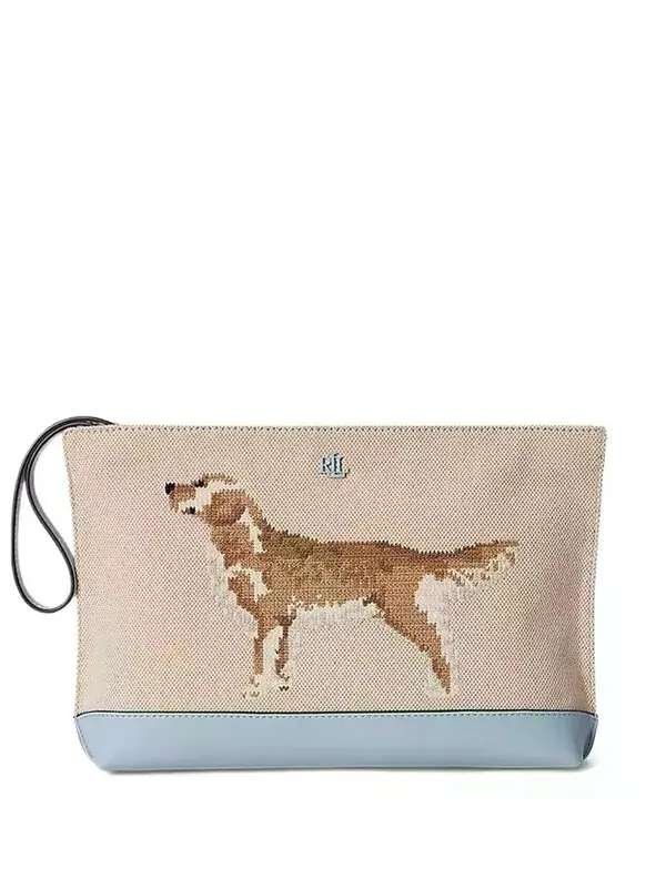 Ralph Lauren Dog-embroidered Makeup Bag