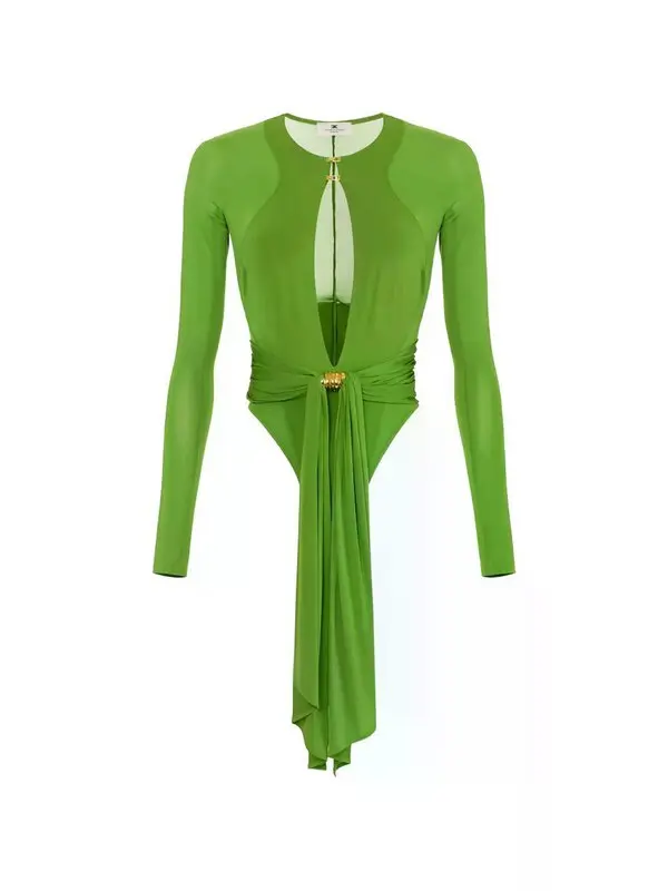 Elisabetta Franchi Jewel Draping Bodysuit