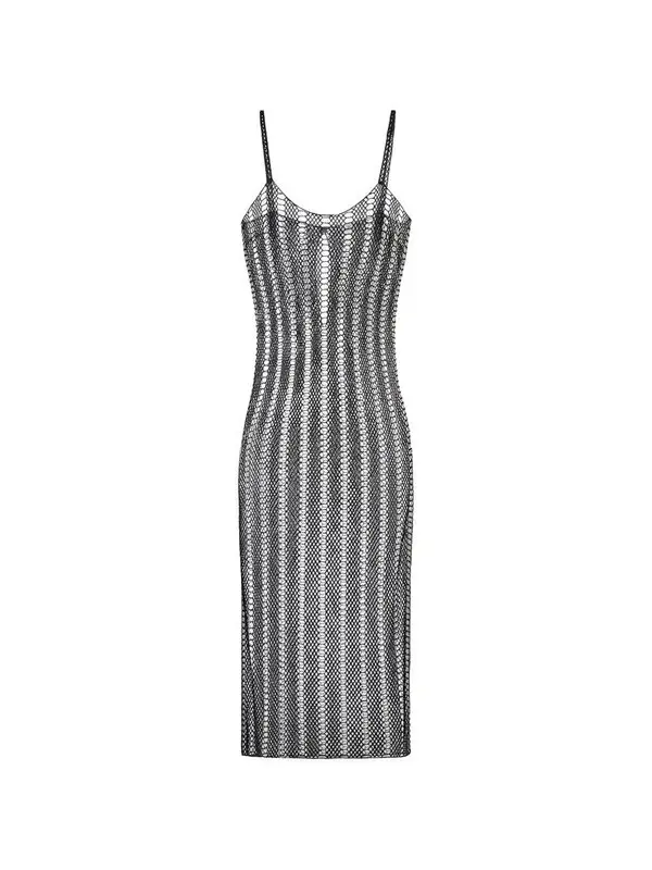 Elisabetta Franchi Open-work Midi Dress - Black