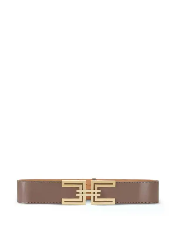 Elisabetta Franchi Logo Plaque Belt - Brown