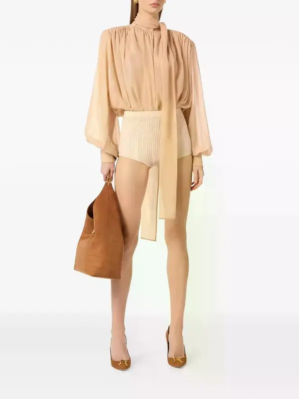 Elisabetta Franchi Knitted Mini Shorts - Neutrals