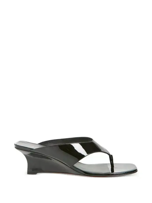 STUART WEITZMAN Thong Wedge Sandals - Black