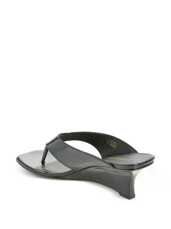 STUART WEITZMAN Thong Wedge Sandals - Black