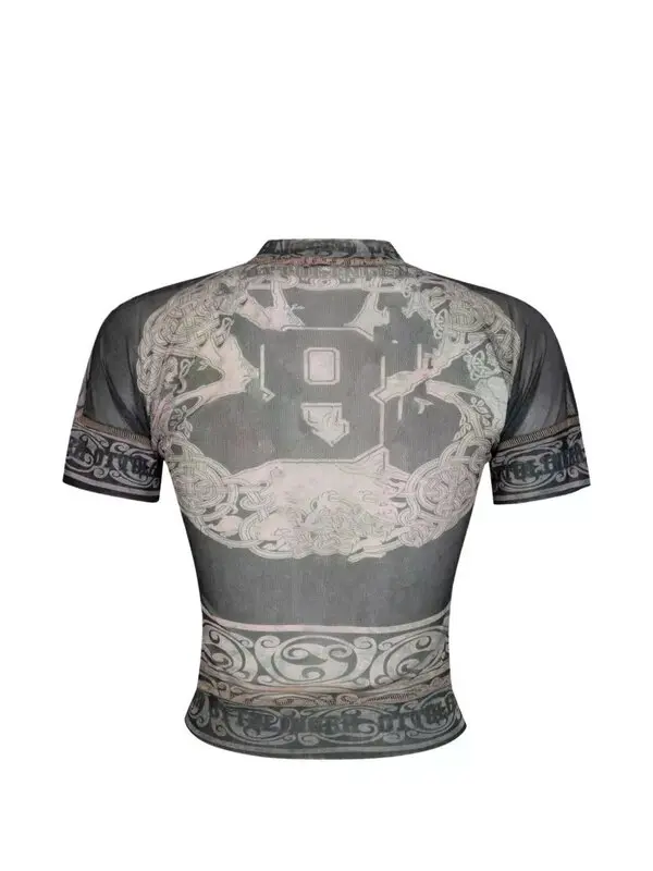 Ottolinger Graphic-print Mesh T-shirt - Grey