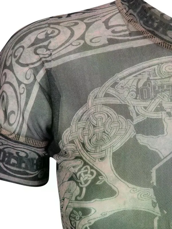 Ottolinger Graphic-print Mesh T-shirt - Grey