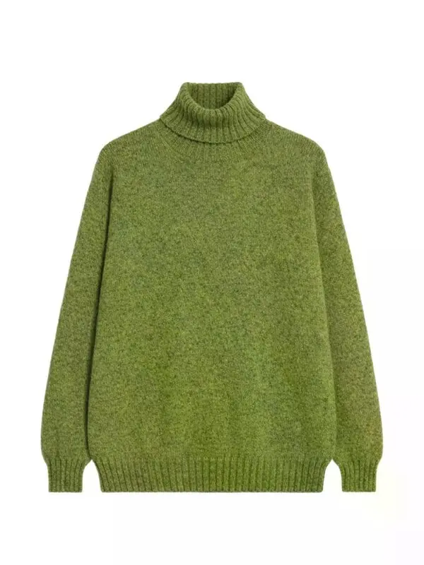 FORTELA Shetland Roll-neck Sweater - Green