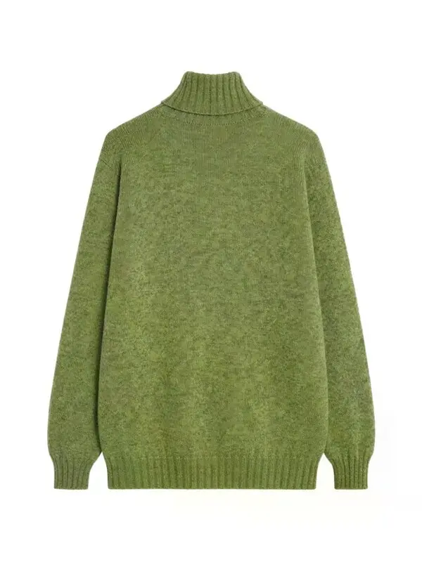 FORTELA Shetland Roll-neck Sweater - Green