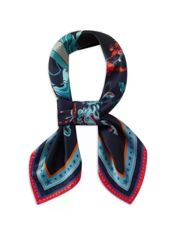 Shanghai Tang Tang Printed Border Scarf
