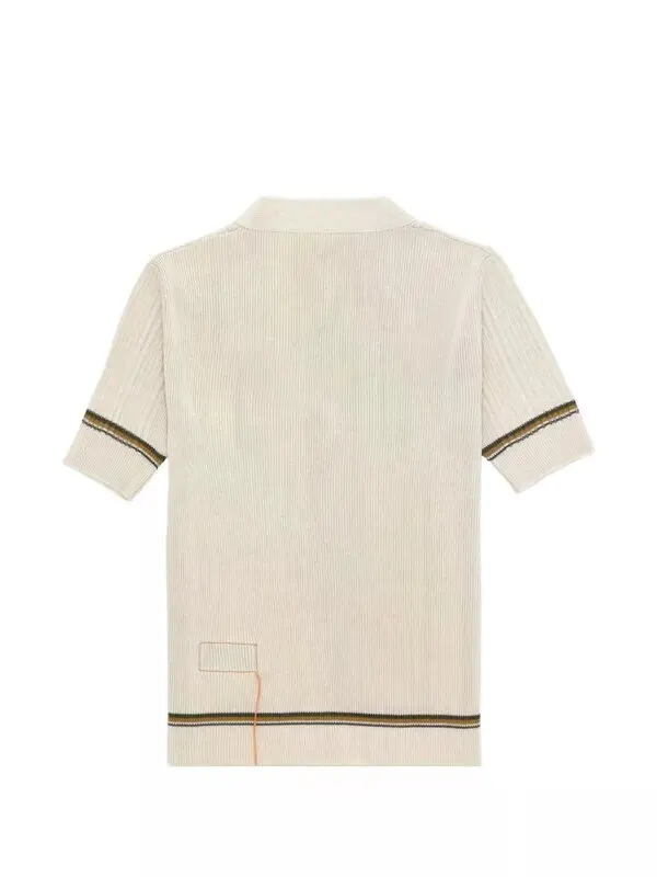 FORTELA Striped Ribbed Knit Button Shirt