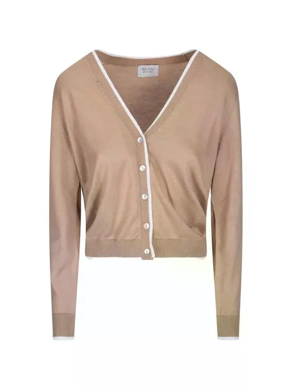 BE YOU Ribbed V-neck Cardigan