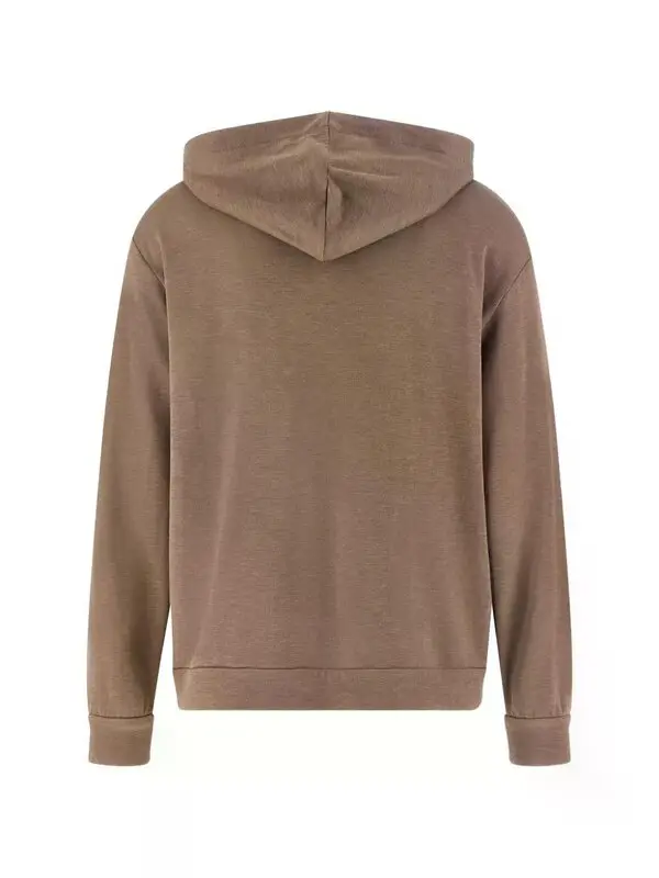 Brunello Cucinelli Embroidered Zip Hoodie - Brown