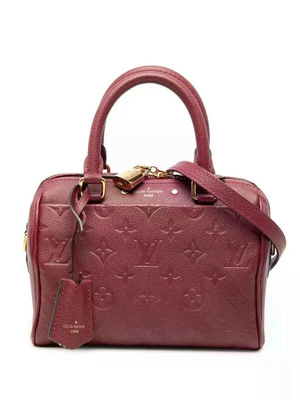 LOUIS VUITTON 2018 Monogram Empreinte Speedy Bandouliere 20 Satchel - Red