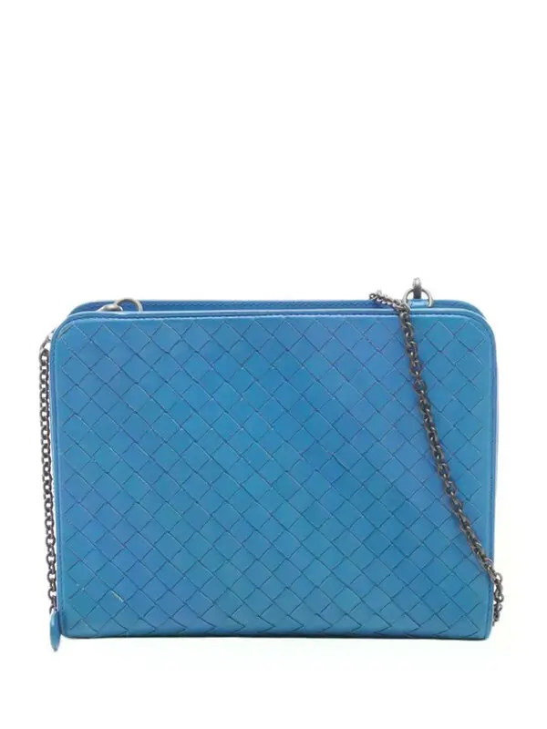 Bottega Veneta 2012-2026 Nappa Intrecciato Wallet On Chain - Blue