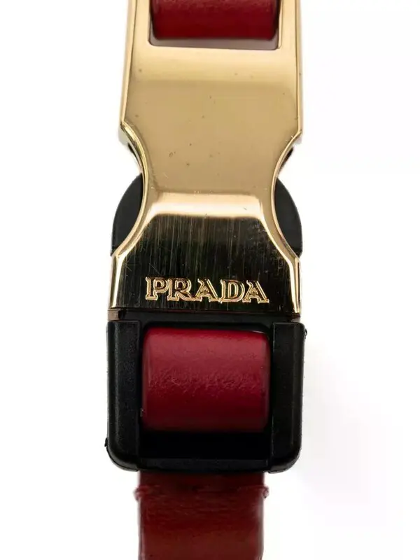 Prada 2010-2026 City Calf Leather Tuc Ring Key Holder