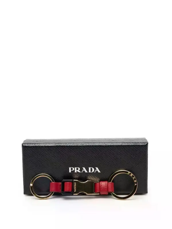 Prada 2010-2026 City Calf Leather Tuc Ring Key Holder