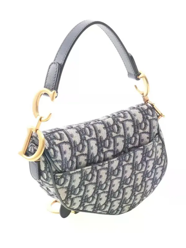 Dior 2010-2026 Mini Oblique Canvas Saddle Bag - Brown