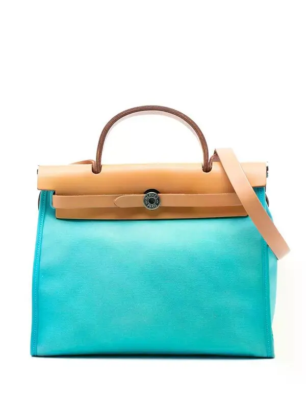Hermès 2012 Toile Herbag Zip 31 Satchel - Blue