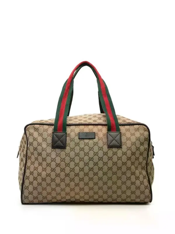 Gucci Gg Canvas Web Duffle Bag - Brown