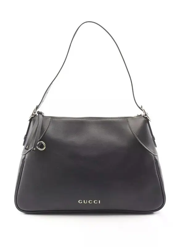 Gucci 2016-2026 Medium Gg Emblem Leather Shoulder Bag - Black