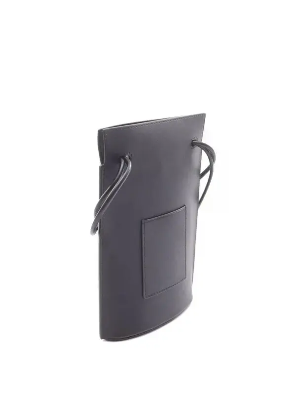 Loewe 2010-2026 Smooth Calfskin Pebble Pouch Crossbody Bag - Black