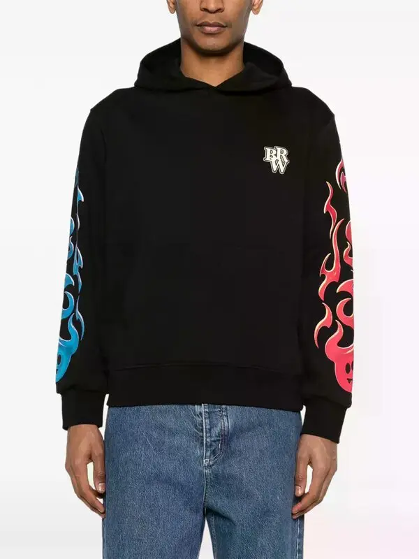 BARROW Flame Graphic Hoodie - Black