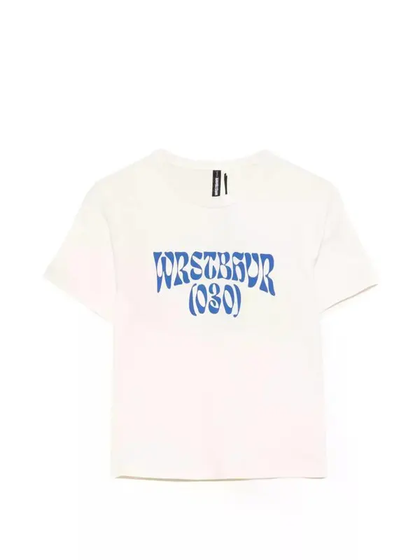 WRSTBHVR Logo-print T-shirt - Neutrals