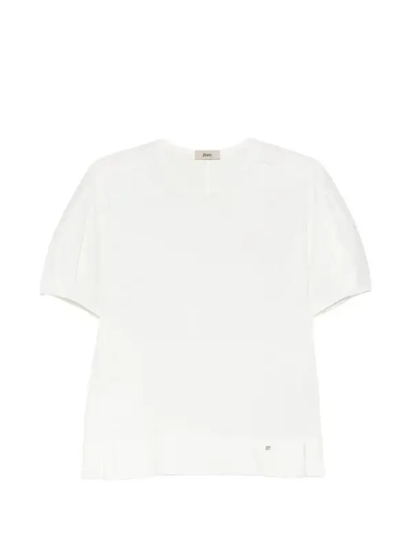 Herno Pleated Short-sleeve T-shirt - White