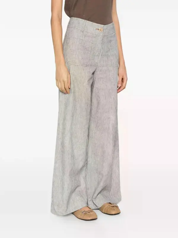 SESSUN Manhatti Striped Palazzo Pants - White