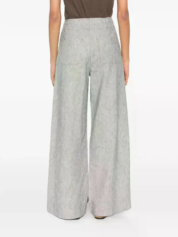 SESSUN Manhatti Striped Palazzo Pants - White