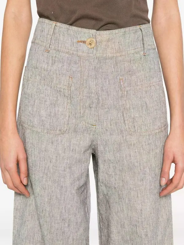 SESSUN Manhatti Striped Palazzo Pants - White