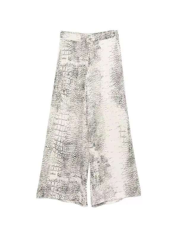 NUDE Animal-print Wide-leg Trousers